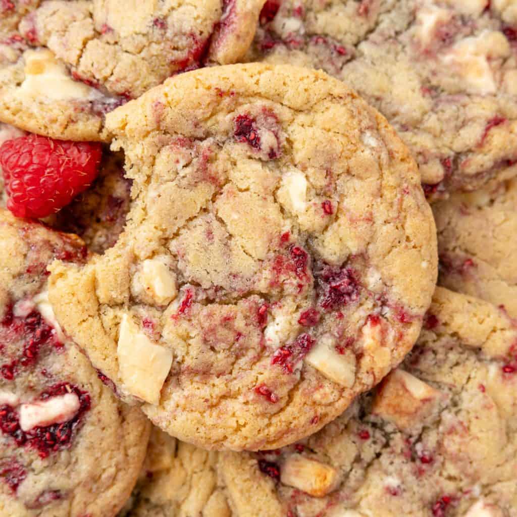 White Chocolate Raspberry Cookies - The Chaotic Table